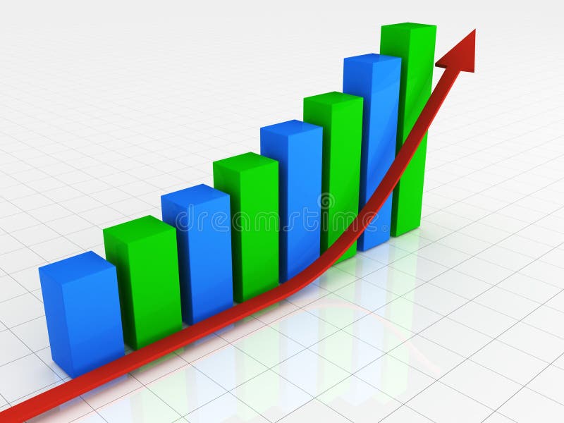 Gráfico del éxito 3D stock de ilustración. Ilustración de blanco - 15962619