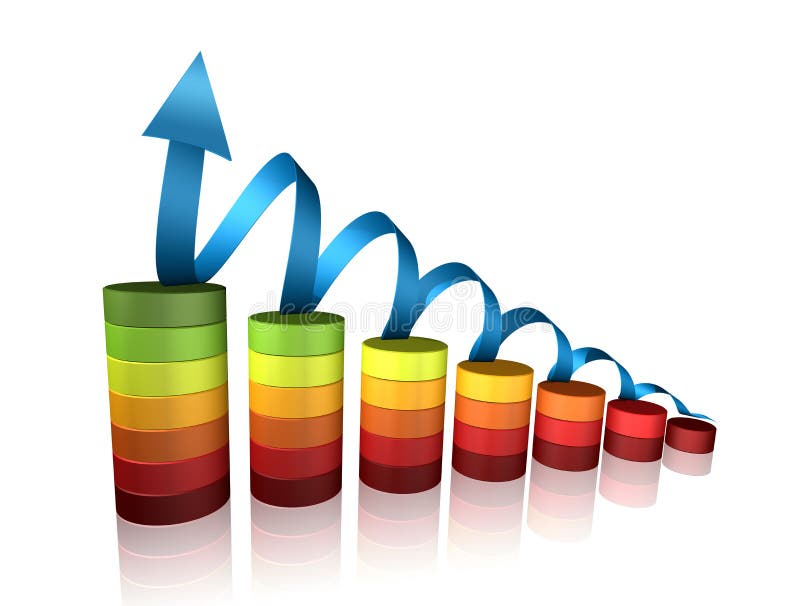 Gráfico del éxito 3D stock de ilustración. Ilustración de blanco - 15962619