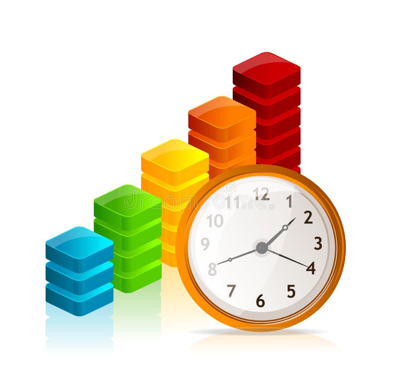 Gráfico Y Reloj De Negocio Del Vector Ilustración del Vector ...