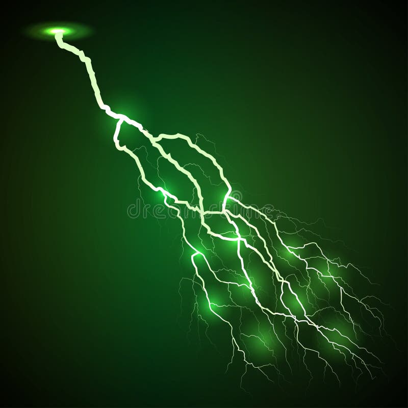 Grüner Blitz von der Mitte vektor abbildung. Illustration von ...
