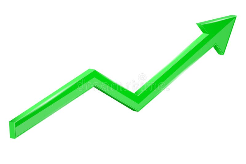 Steigender Pfeil vektor abbildung. Illustration von markt - 93024659