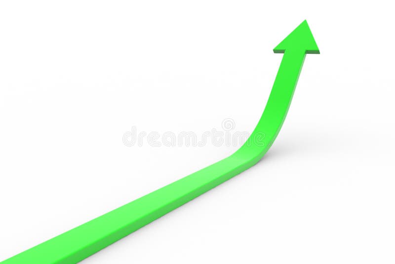 Grüner Pfeil oben. stock abbildung. Illustration von zunahme - 23641458