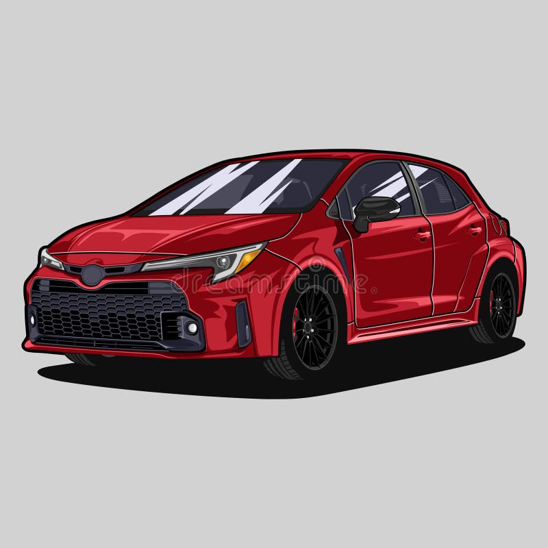 GR Corolla Car Illustration Stock Vector - Illustration of turbo ...