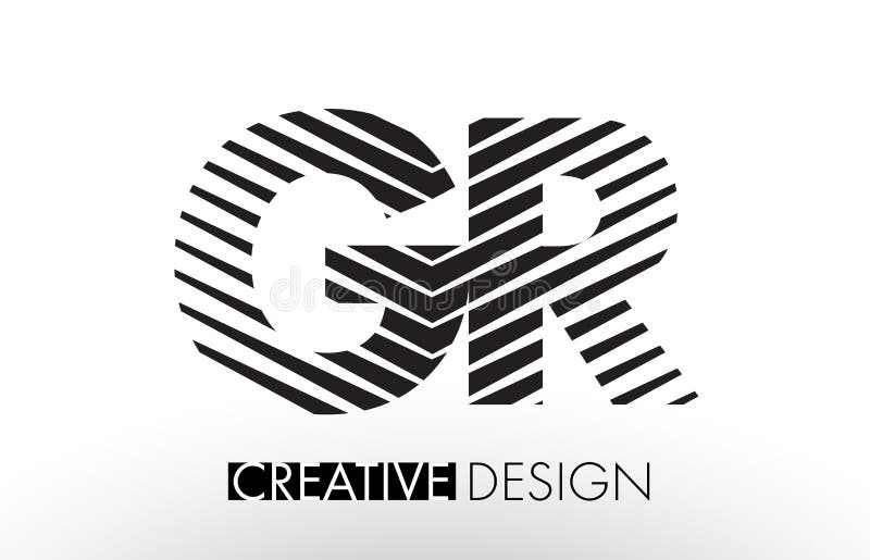 GR G R Lines Letter Design with Creative Elegant Zebra Stock Vector ...