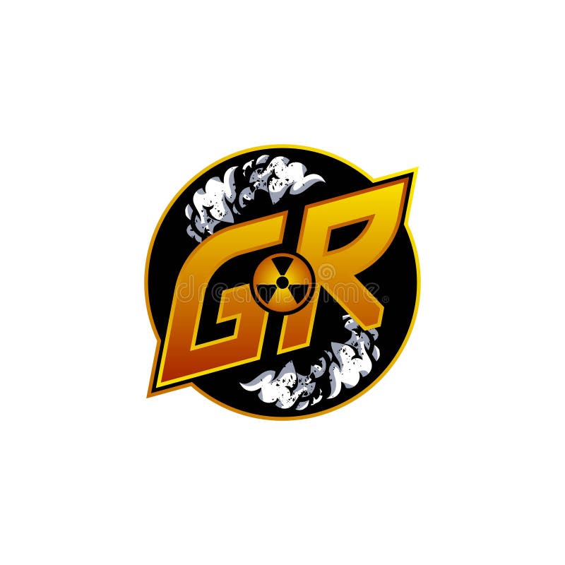 GR Logo Monogram ESport Gaming with Gas Shape Design Stock Vector ...