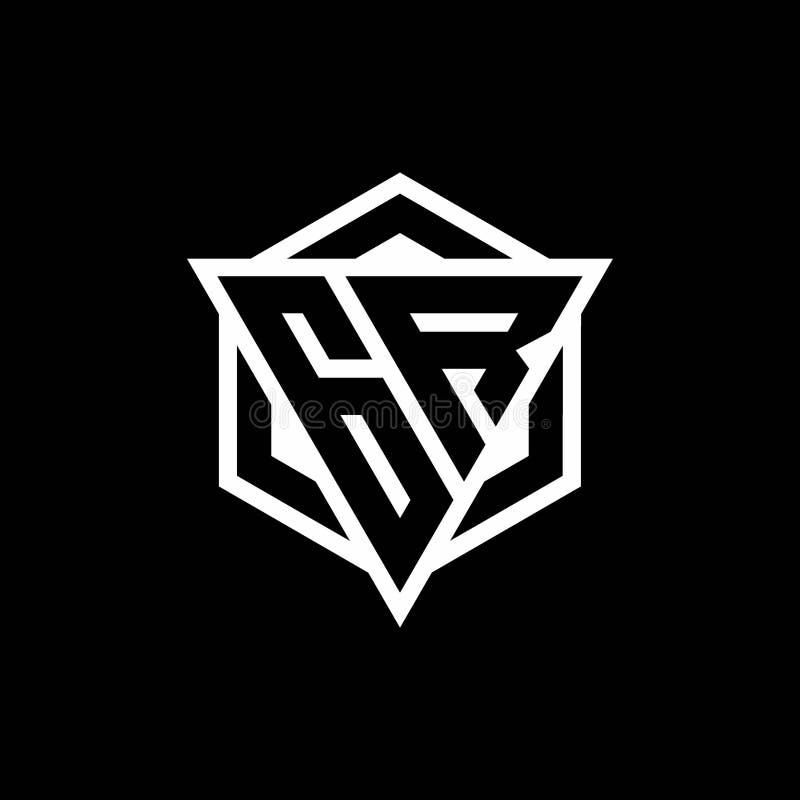 GR Logo Monogram with Triangle and Hexagon Shape Combination Stock ...