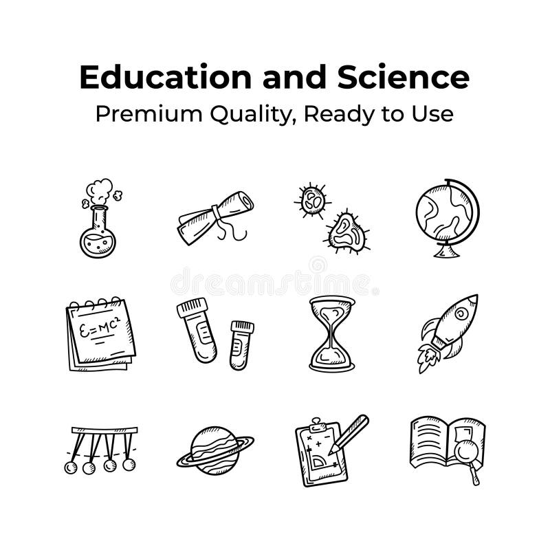 Grab this Amazing Education and Science Doodle Icons, Ready for Premium ...