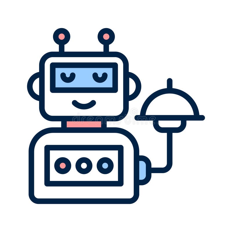 Grab this Amazing Ico of Robot Waiter in Modern Style Stock Vector ...