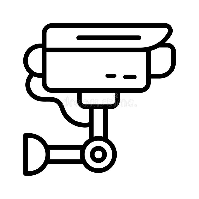 Grab this Amazing Line Style Icon of Cctv Camera Stock Illustration ...