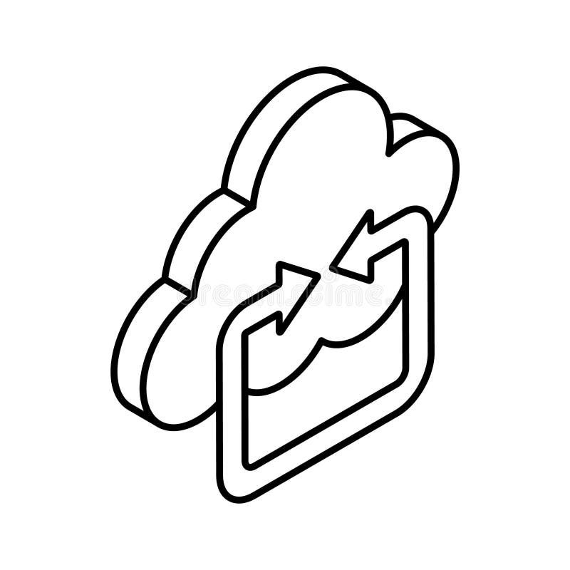 Cloud Syncing Vector Solid Icon Design Illustration. Cloud Computing Symbol on White Background ...