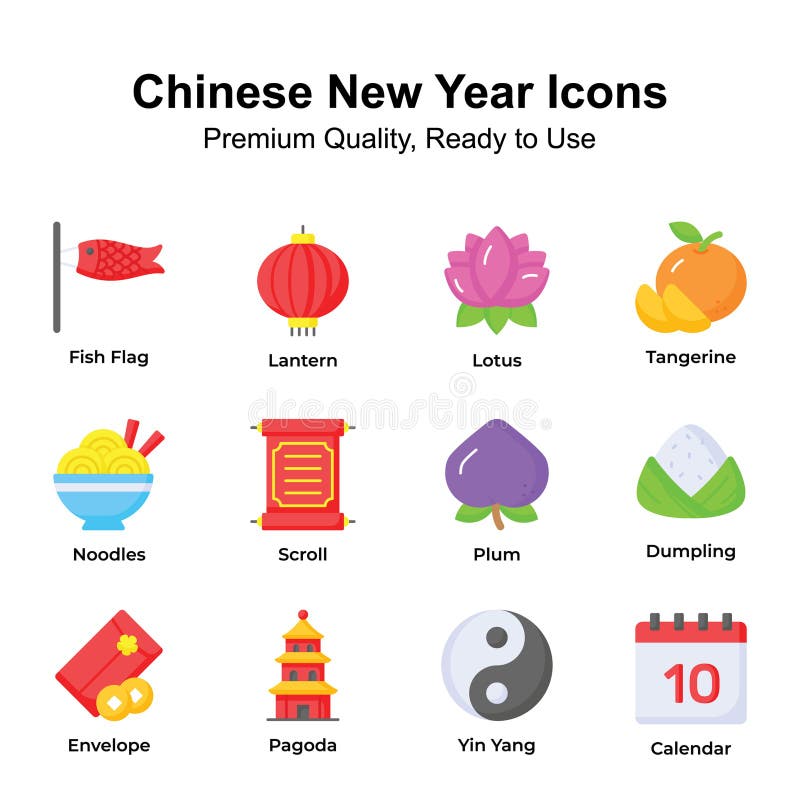 Grab this Beautifully Designed Chinese New Year Icons Set Stock Vector ... Grab this Beautifully Designed Chinese New Year Icons Set Stock Vector ...