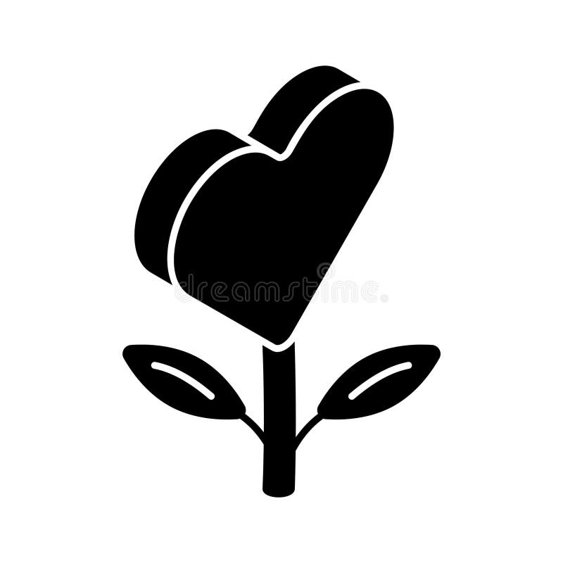 Grab this Beautifully Designed Heart Flower Icon, Valentine Flower ...