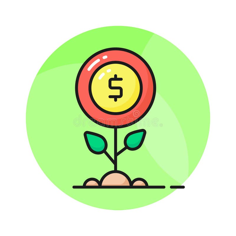Grab this Carefully Crafted Money Plant Vector, Icon of Business ...