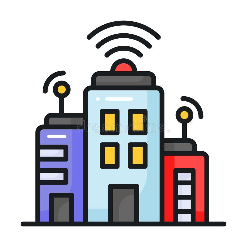 Grab this Creatively Designed Smart City Icon in Trendy Style, 5G ...