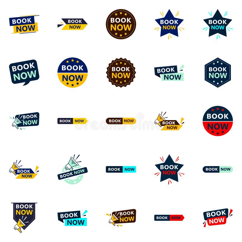 Grab Customers Attention with Our Pack of 25 Book Now Banners Stock ...
