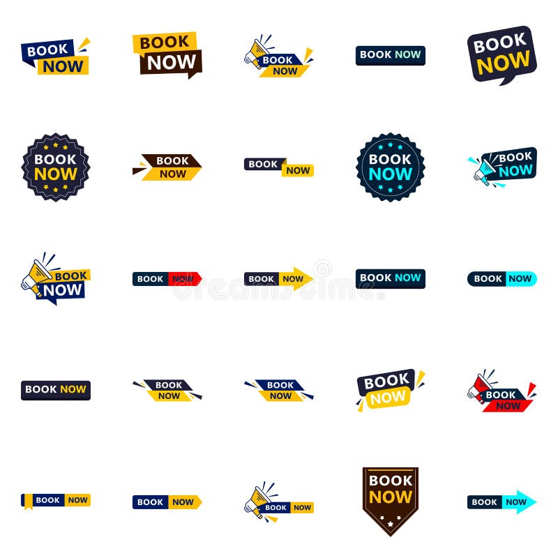 Grab Customers Attention with Our Pack of 25 Book Now Banners Stock ...