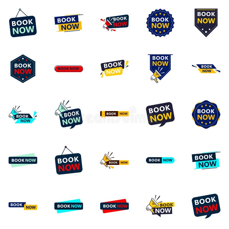 Grab Customers Attention with Our Pack of 25 Book Now Banners Stock ...