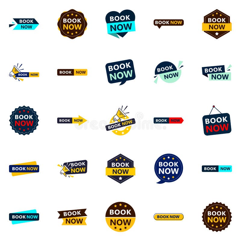 Grab Customers Attention with Our Pack of 25 Book Now Banners Stock ...
