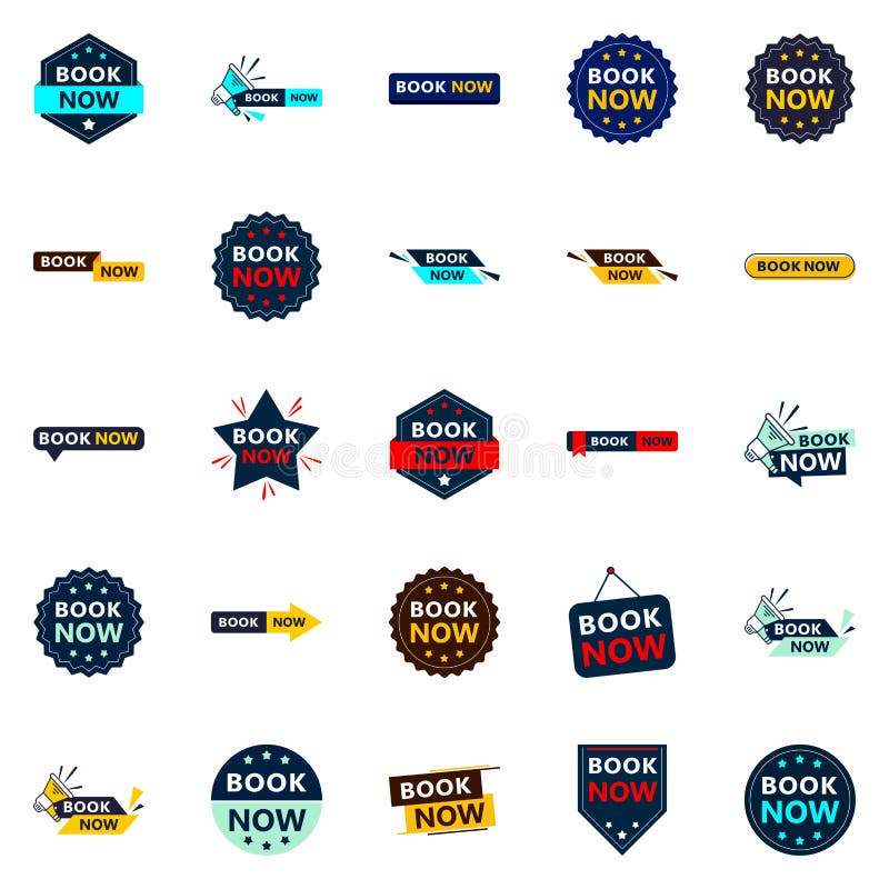Grab Customers Attention with Our Pack of 25 Book Now Banners Stock ...