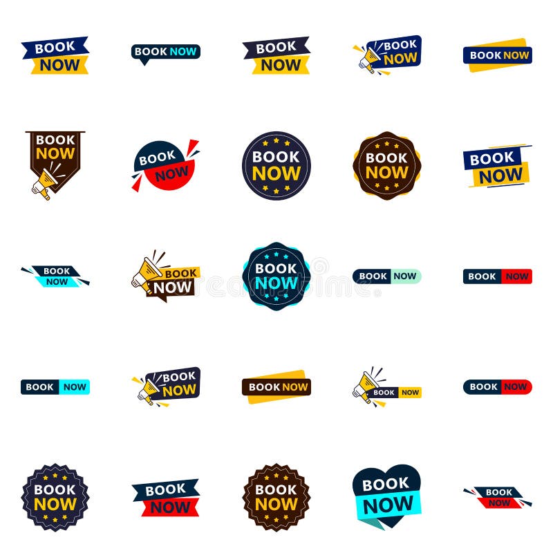 Grab Customers Attention with Our Pack of 25 Book Now Banners Stock ...