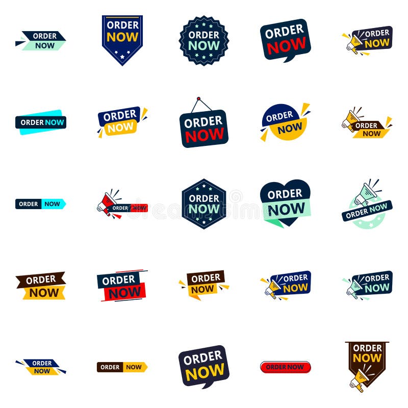 Grab Customers Attention with Our Pack of 25 Order Now Banners Stock ...