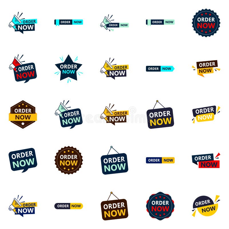 Grab Customers Attention with Our Pack of 25 Order Now Banners Stock ...
