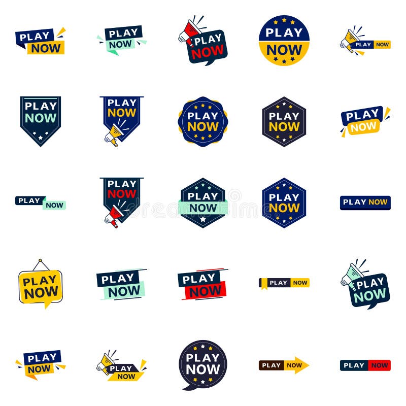 Grab Customers Attention with Our Pack of 25 Play Now Banners Stock ...