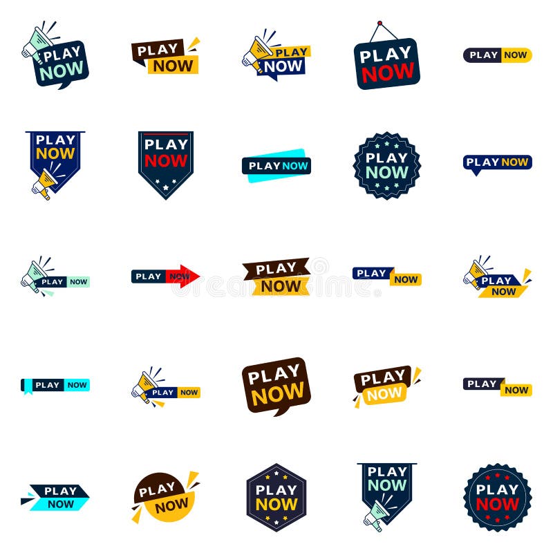 Grab Customers Attention with Our Pack of 25 Play Now Banners Stock ...