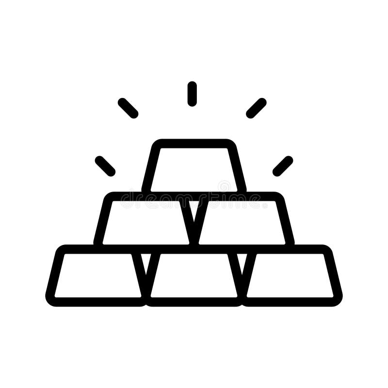 Grab this Easy To Use Line Icon of Gold Bars Stock Illustration ...