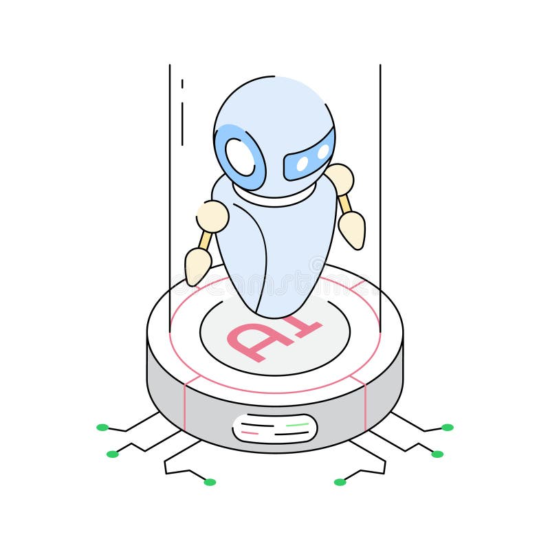 Grab this Isometric Outline Icon of Ai Bot Stock Vector - Illustration ...