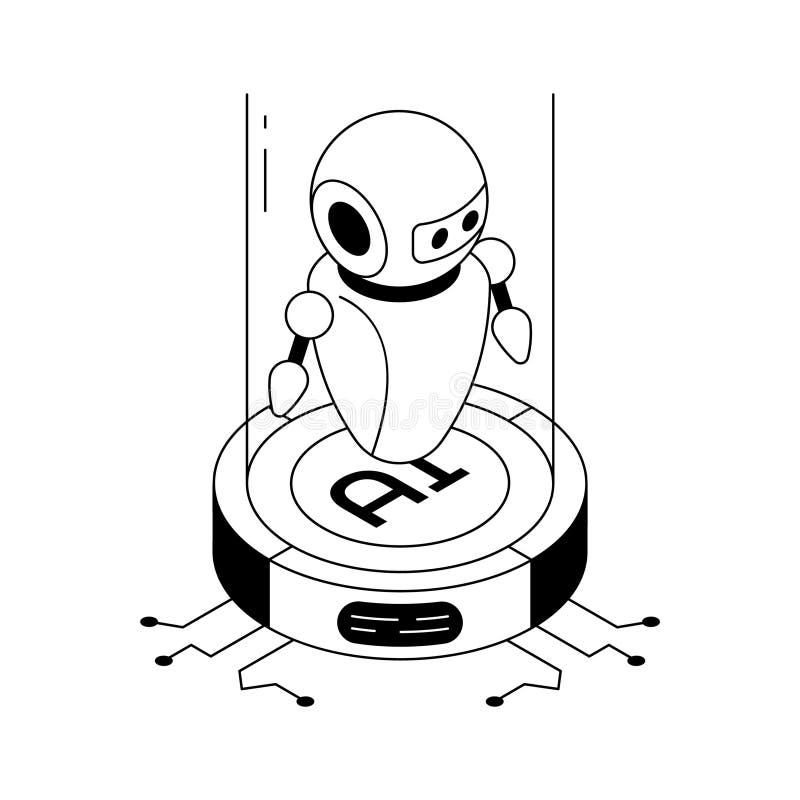 Grab this Isometric Outline Icon of Ai Bot Stock Vector - Illustration ...