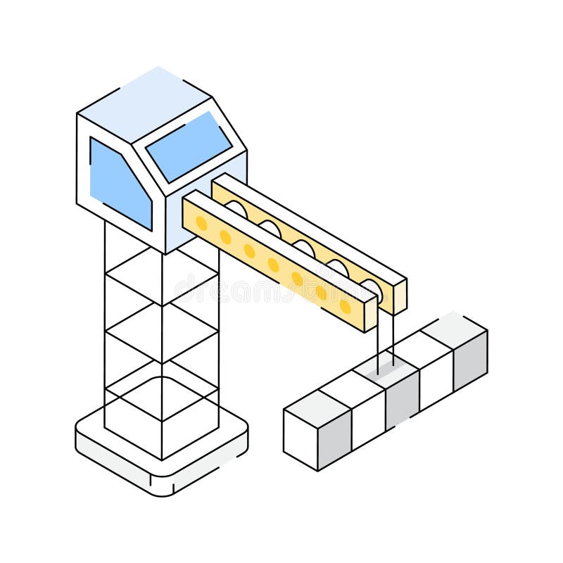 Grab this Latest Isometric Icon of Construction Crane Tower Stock ...
