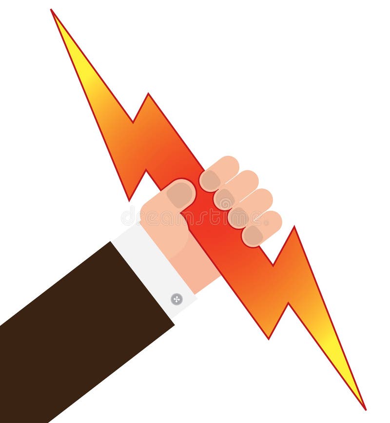 Hand Holding Lightning Bolt Stock Illustrations – 252 Hand Holding ...