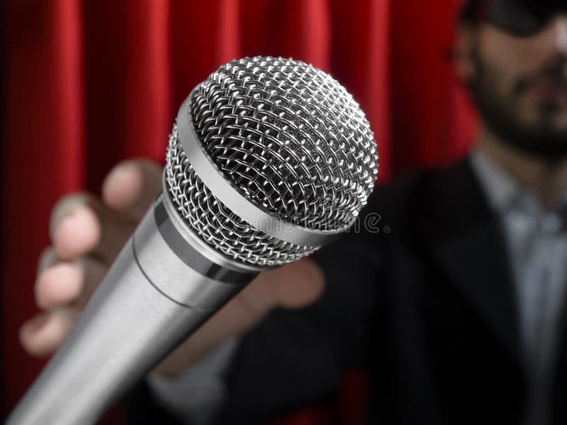 Grab the mic stock image. Image of silver, singer, sound - 6876713