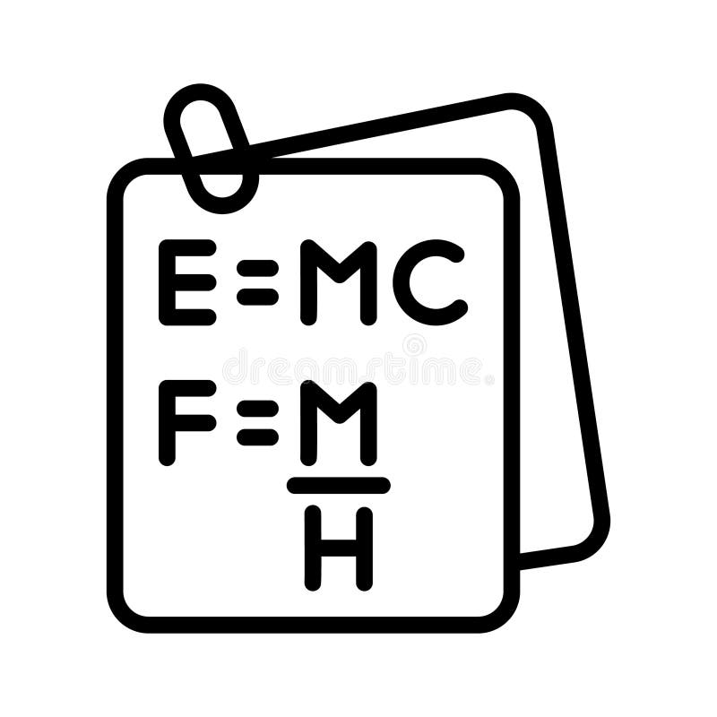 Grab this Outline Icon of Physics Notes with Formula Stock Illustration ...