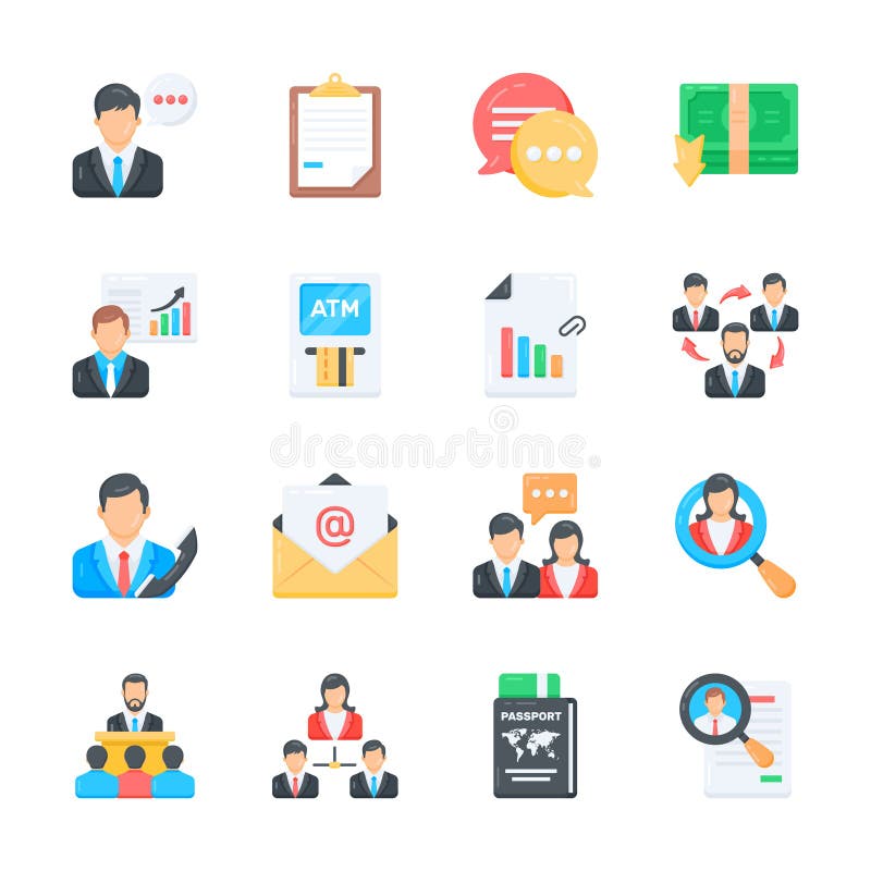 Latest Bundle of Business Services Flat Style Icons Stock Illustration ...