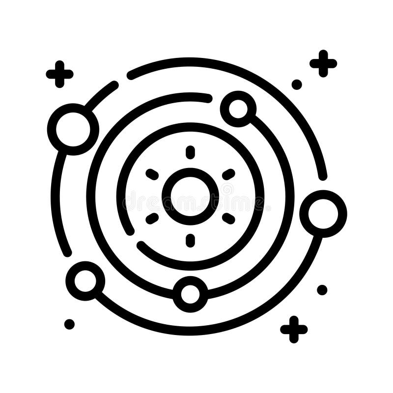 Grab this Visually Appealing Line Icon of Solar System Stock ...