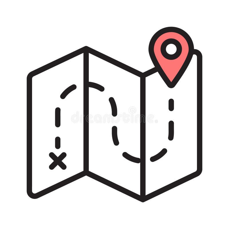 Grab this Visually Engaging Line Icon of Location Map Stock ...