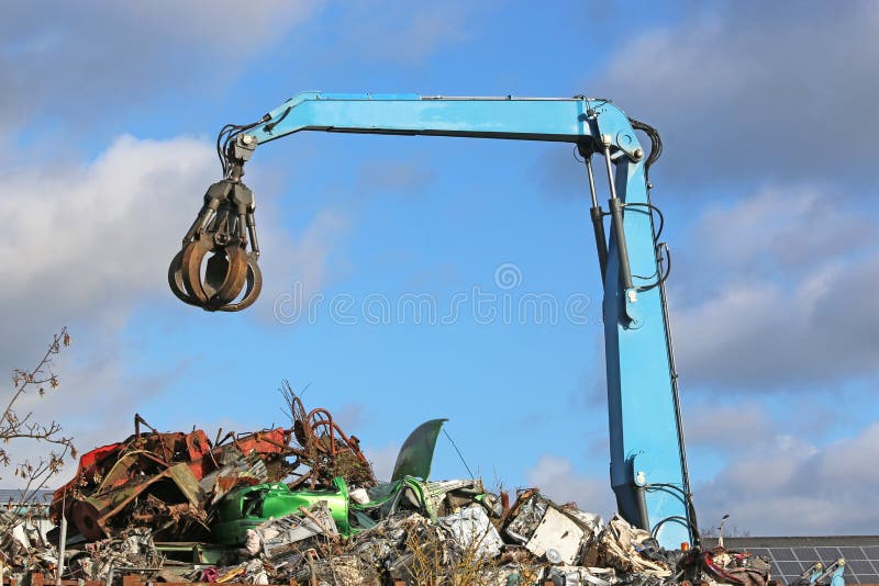 Grab Working in a Scrap Metal Yard Stock Photo - Image of environment ...
