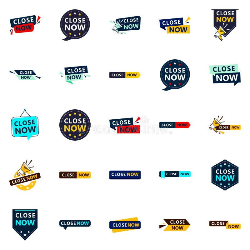 Grab Your Chance To Close Text Banners Pack of 25 Stock Vector ...