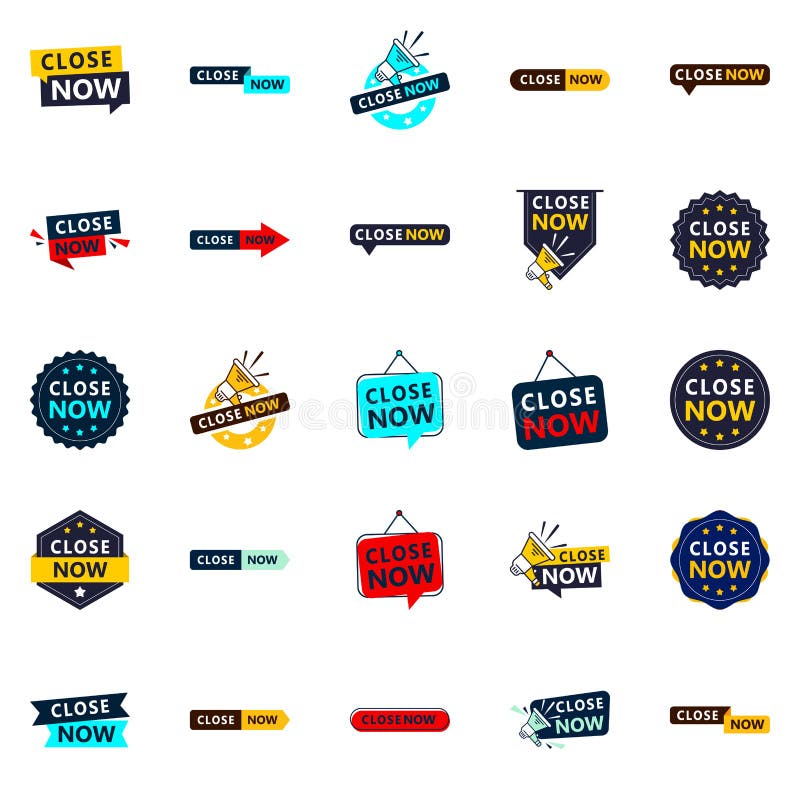 Grab Your Chance To Close Text Banners Pack of 25 Stock Vector ...