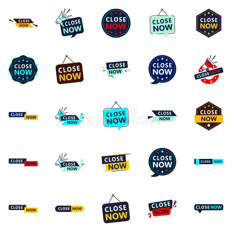 Grab Your Chance To Close Text Banners Pack of 25 Stock Vector ...