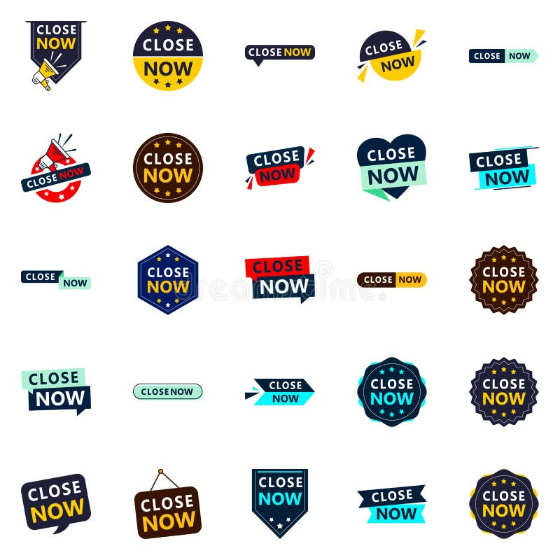 Grab Your Chance To Close Text Banners Pack of 25 Stock Vector ...