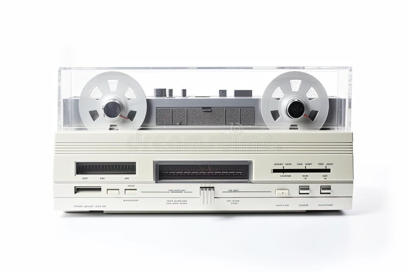 Grabadora De Cinta Retro Aislada En Blanco Stock de ilustración - Ilustración de doble, sonido ...