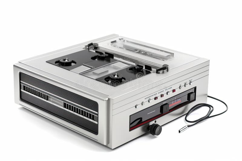Grabadora De Cinta Retro Aislada En Blanco Stock de ilustración - Ilustración de viejo, compacto ...