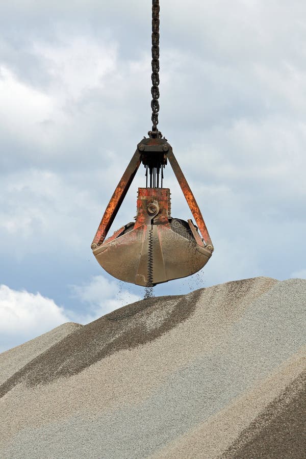 Grabber Crane with Aggragate Stock Photo - Image of moving, grabber ...