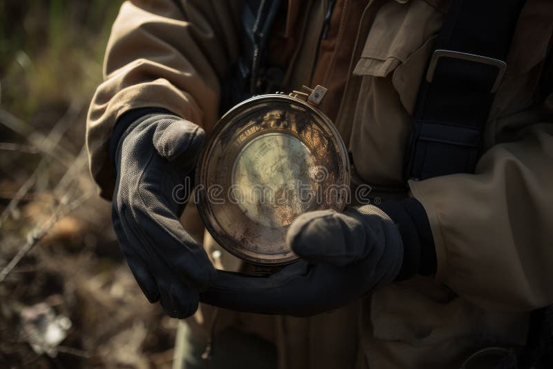 Treasure Hunt with Map and Gps Trackers in Hand, Locating the Hidden ...