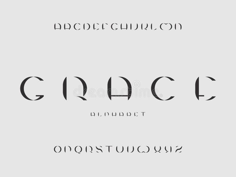 Grace Font. Vector Alphabet Stock Vector - Illustration of graphic ...