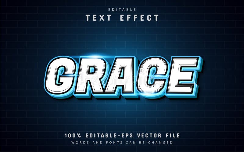 Grace text effect stock vector. Illustration of watermark - 255931008