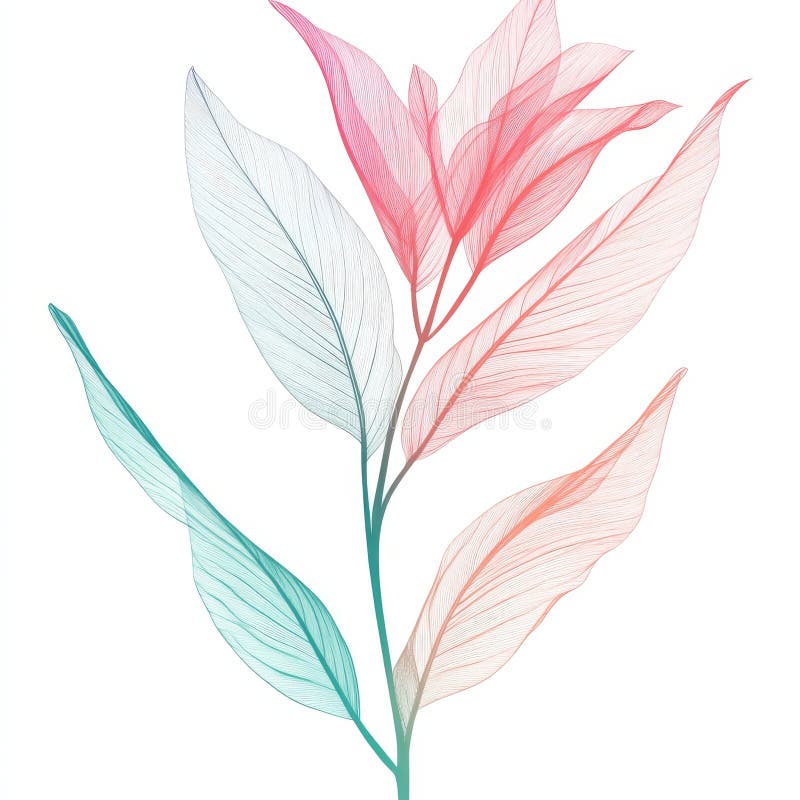 Graceful Abstract Flower Drawing Featuring Gentle Hues Stock Image ...